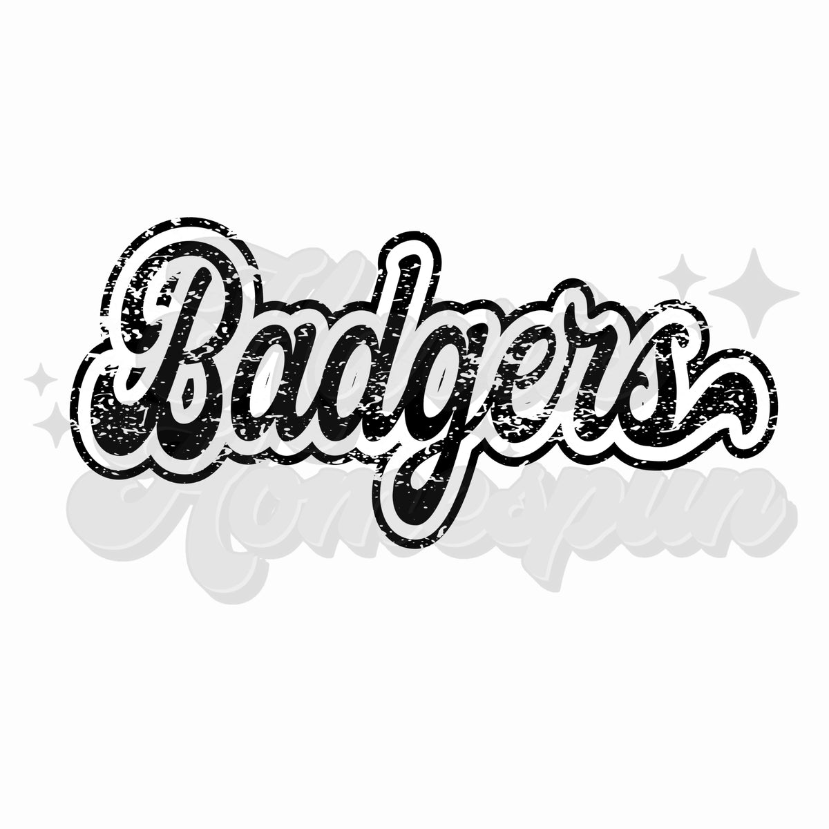 Vintage Black and White Badgers DTF Print – Harris Homespun