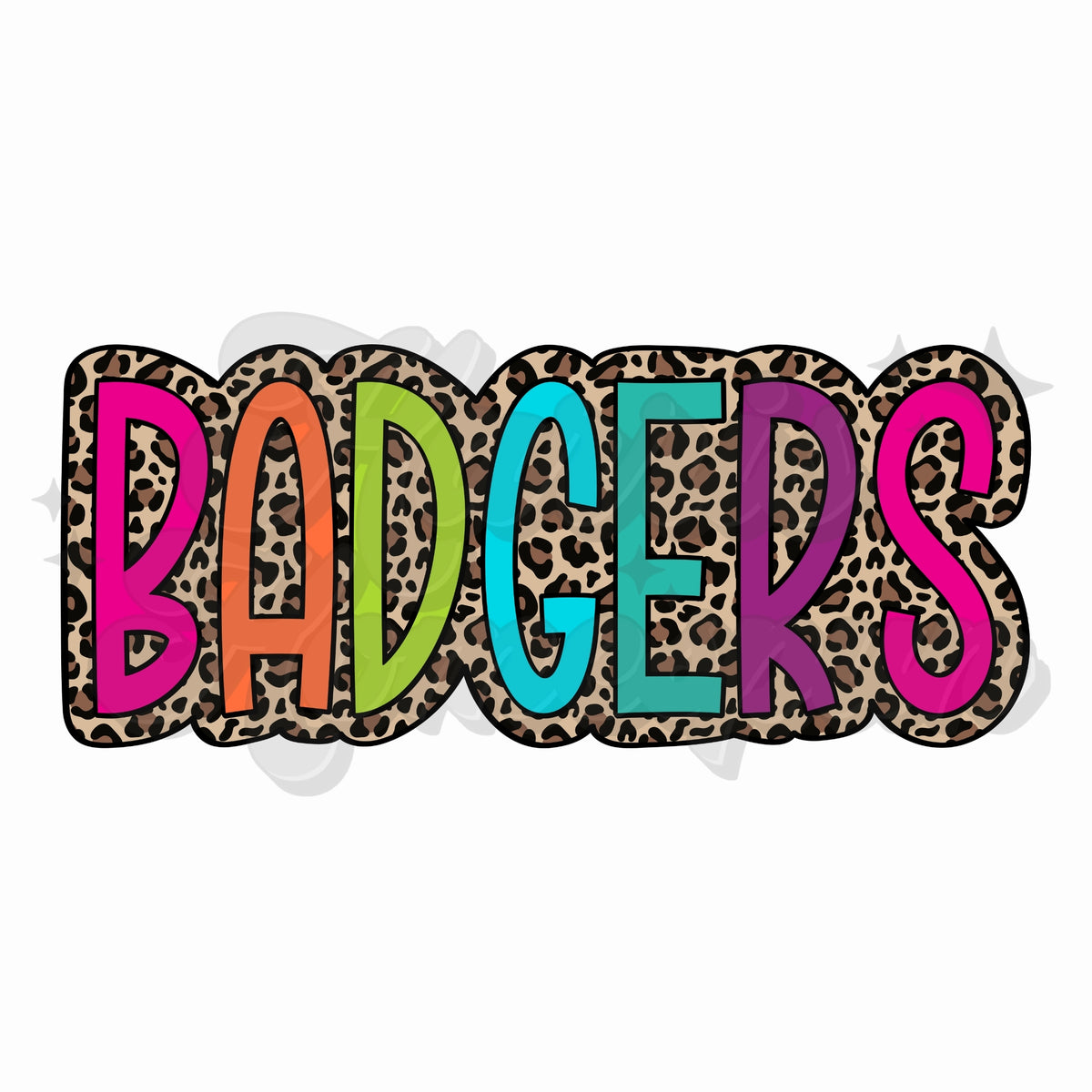 Badgers Colorful Leopard Layered DTF Print – Harris Homespun