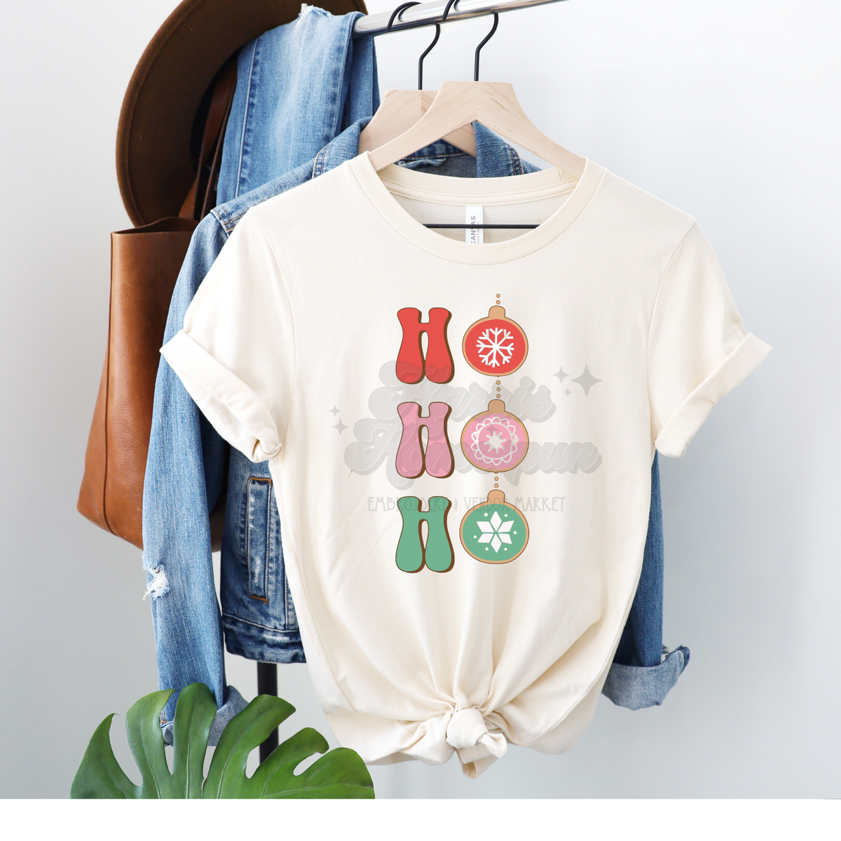 HO HO HO Ornaments DTF Print – Harris Homespun