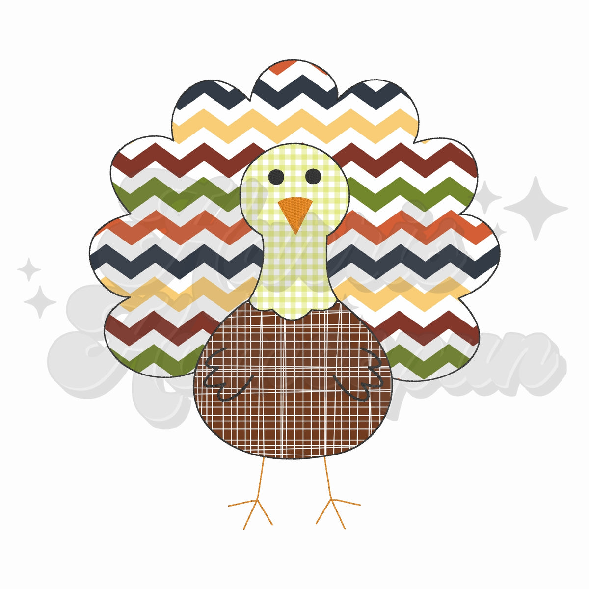 Colorful Chevron Turkey DTF Print – Harris Homespun